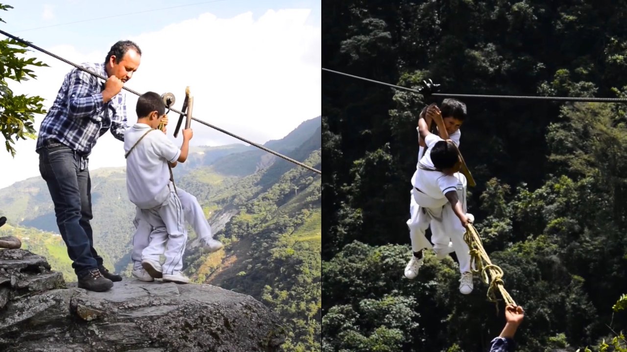 What these Columbian kids have to do just to get to school is crazy ...