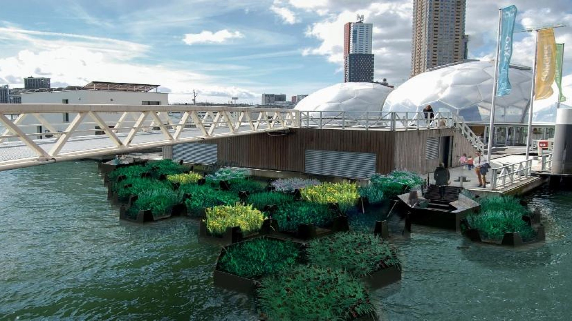 This floating Recycled Park ♻️ catches litter before it gets into the ...
