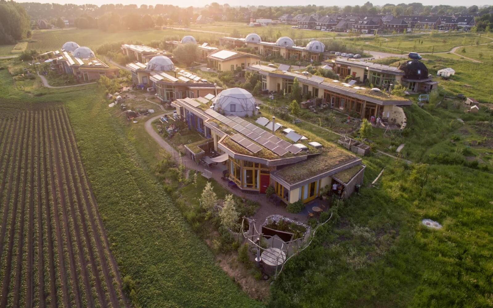 Dutch 'Earthship' eco-village in Olst, the future of sustainable living.