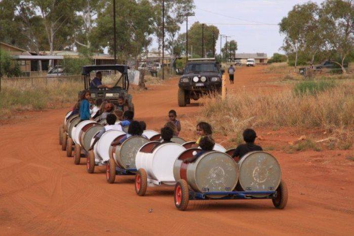 Novelty barrel train helps keep remote school attendance rates on track ...